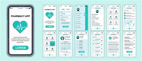 Premium Vector Pharmacy Mobile App Interface Screens Template Set