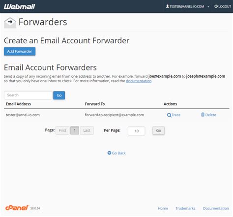 Creating A Forwarder In Webmail