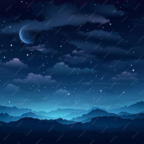 Premium Photo A Night Sky With Mountains And Stars