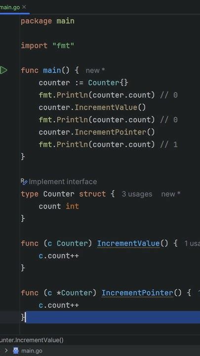 Правильный ресивер в Go — за 60 секунд Shorts Golang Interview