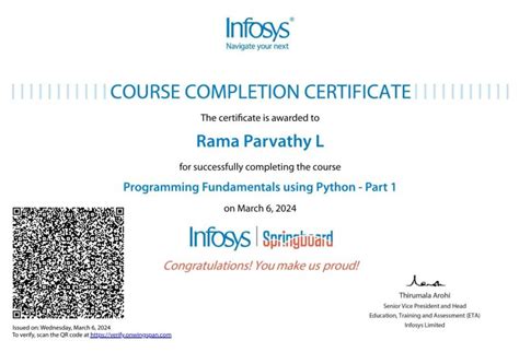 rama parvathy on linkedin pythonprogramming infosysspringboard codingskills…