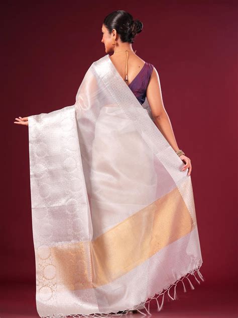 Silver Tissue Banarasi Saree 0462 Aevum
