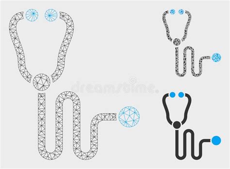 Stethoscope Vector Mesh Network Model And Triangle Mosaic Icon Stock Vector Illustration Of