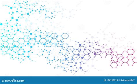 结构分子和通信 Dna，原子，神经元 科学的设计理念 带点的连线 向量例证 插画 包括有 线路 数据 174198619