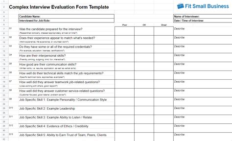 Free Interview Templates And Scorecards Smartsheet