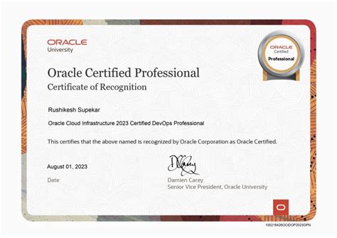 Rushikesh Supekar On Linkedin Oraclecertified Oraclecloud Certifiedprofessional Oracle Devops