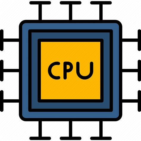 Cpu Chip Microchip Processor Icon Download On Iconfinder