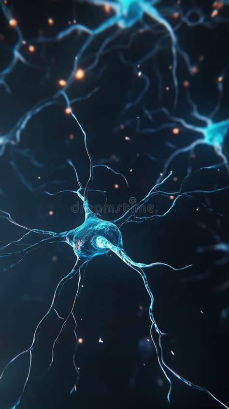 Neurons Sending Signals In The Nervous System Creating Synaptic Connections Stock Image Image