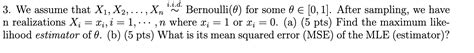 solved 3 we assume that x1 x2 … xn∼ i i d bernoulli θ for