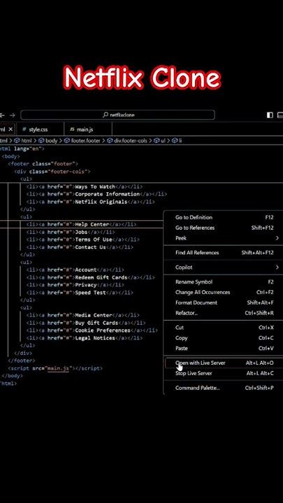 Html Netflix Clone Useful Projects Bugbusters Youtubeshort