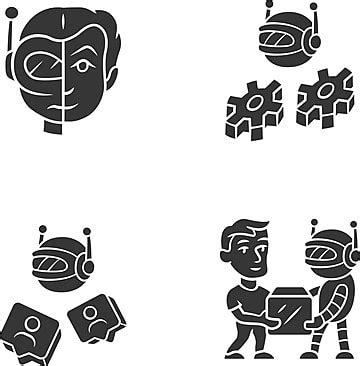 Set Of Software Bot Icons For Ai And Robots Vector Concept Design Glyph PNG And Vector With