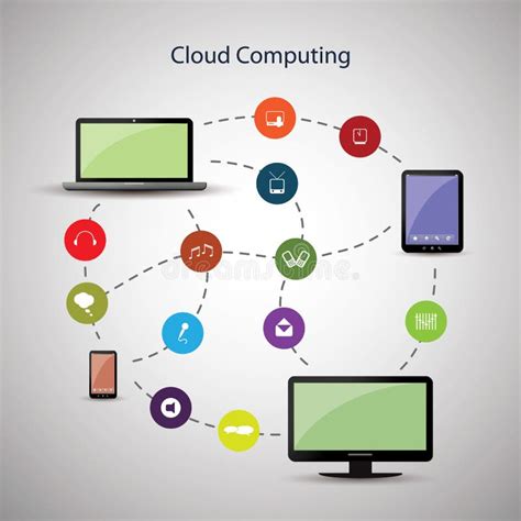Modern Flat Thin Line Design Vector Illustration Concept Of Cloud Computing Technologies