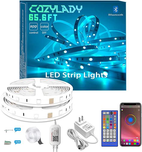 Bluetooth LED Strip Lights 65 6FT LED Light Strips Controlled By Smart Phone APP Music Sync