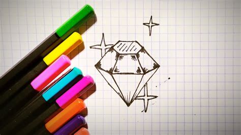 Простые рисунки Как нарисовать БРИЛЛИАНТ💎💎 Youtube