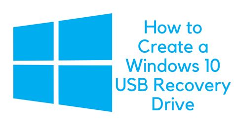 How To Create A Windows 10 Usb Recovery Drive