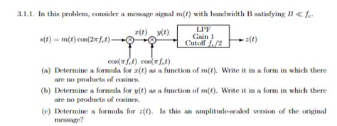 Solved In This Problem Consider A Message Signal M T Chegg