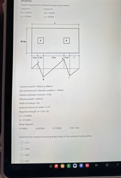 SITUATION Column Loads For The Combined StudyX