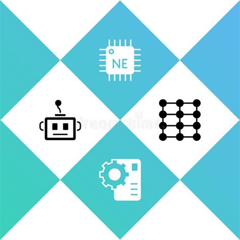 Set Artificial Intelligence Robot Neural Network Processor Cpu And