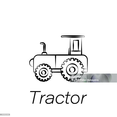 트랙터 손 그리기 아이콘입니다 농업 그림 아이콘의 요소입니다 기호와 기호는 웹 로고 모바일 앱 Ui Ux에 사용할 수 있습니다 공장 산업 건물에 대한 스톡 벡터 아트 및