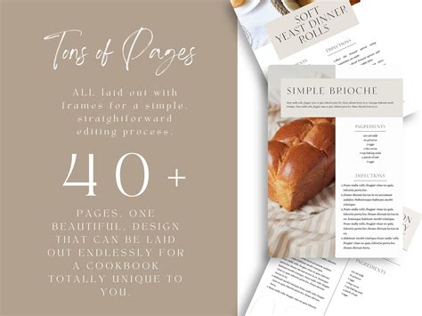 Cookbook Template Canva Cook Book Template Customizable Recipe Ebook Template Editable