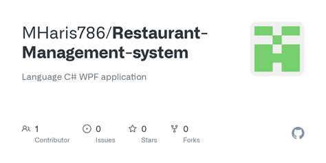 GitHub MHaris786 Restaurant Management System Language C WPF