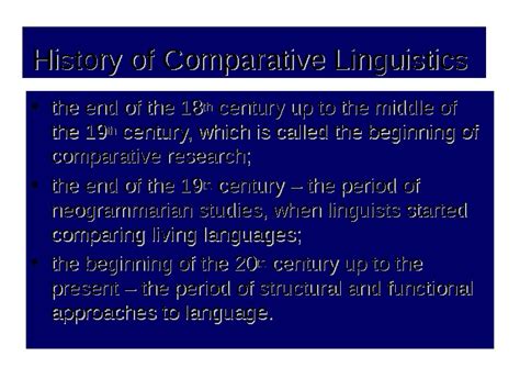 History Of Comparative Linguistics
