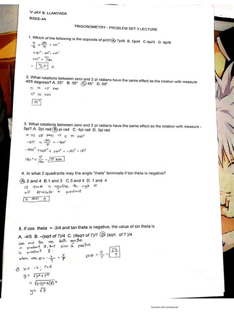 Trigonometry Lecture Ps 3 Pdf