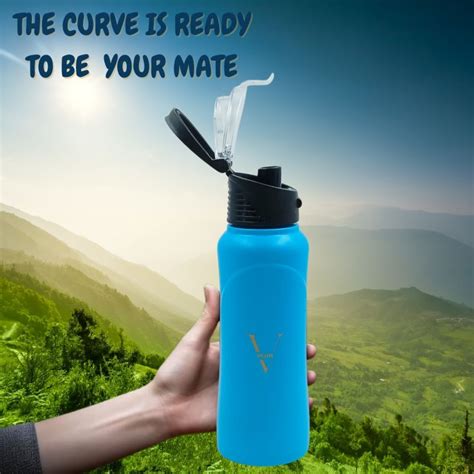 Voik Curve Matte Blue Stainless Steel Water Bottle Manufacturer