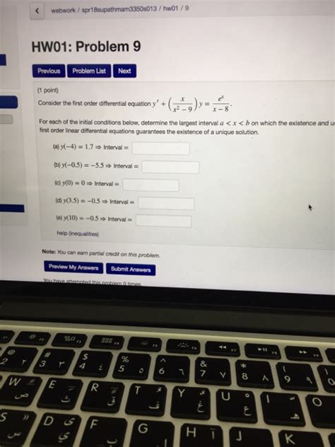 solved webwork spr18supathmam3350s013 hwo1 9 hw01 problem