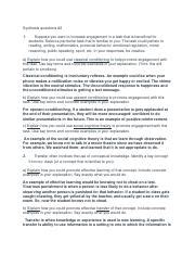 Synthesis Questions Docx Synthesis Questions Suppose You Want To Increase Engagement