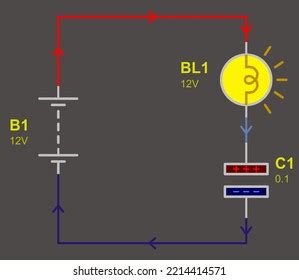 Schematic Diagram Of Electrical Circuit Capacitor Stock Illustration Shutterstock