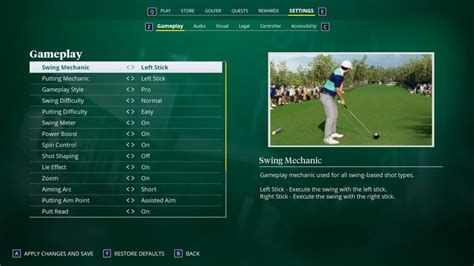 EA Sports PGA Tour Gameplay Settings For PC An Official EA Site