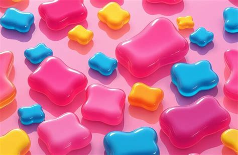 Beautiful Colourful Gummy Candy Blob Background Texture Premium Ai
