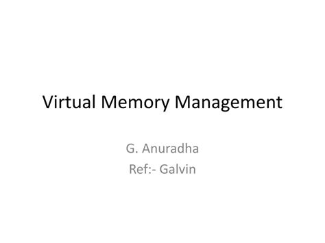 PPT Virtual Memory Management PowerPoint Presentation Free Download ID