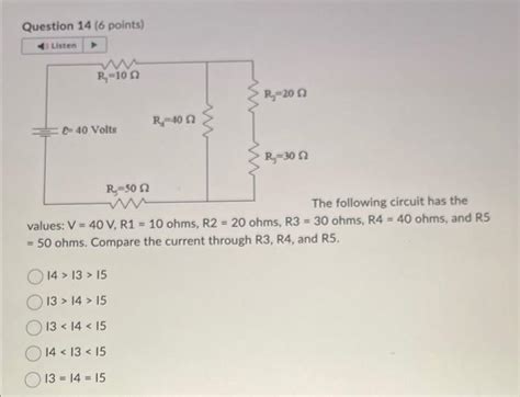 solved the following circuit has the values v 40