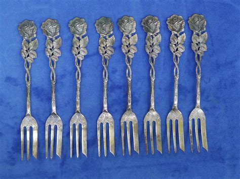 Lot Eight Hildesheim Rose 835 Silver Christoph Widmann Germany Forks
