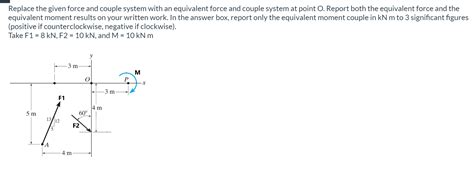 Solved Replace The Given Force And Couple System With An