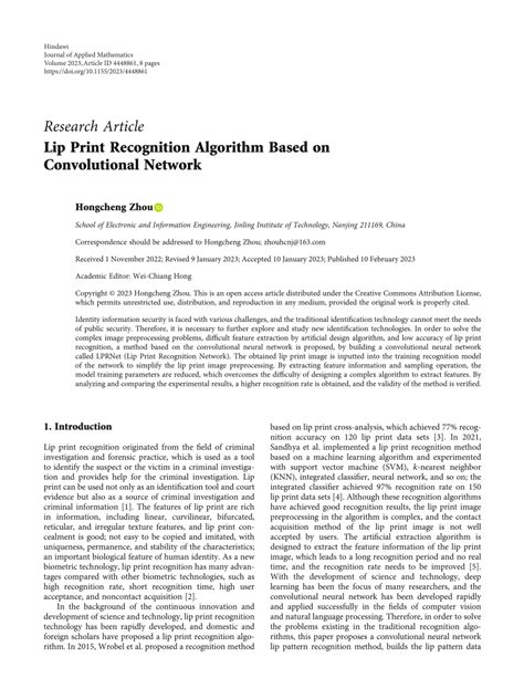 Pdf Lip Print Recognition Algorithm Based On Convolutional Network