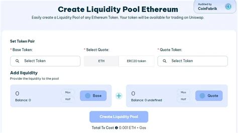 Create Liquidity Pool Uniswap【 Erc20 And Layer 2