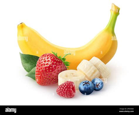 Bunch Of Fruits Fruits For Smoothie Banana Strawberry Blueberry