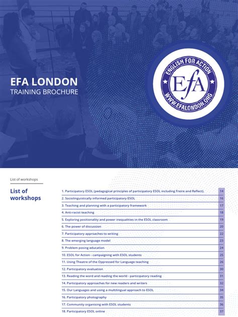 Efa London Training Brochure Pdf English As A Second Or Foreign