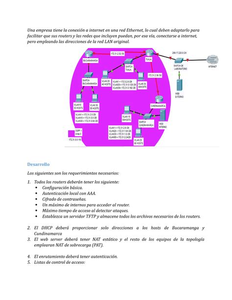 Escenario Cisco Packet Tracert Una Empresa Tiene La Conexión A Internet En Una Red Ethernet