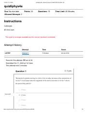 General Physics Quiz 6 2022FA PHYS 004A 101 Course Hero