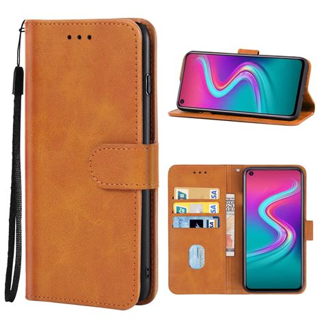 For Tecno A11 Leather Phone Case Brown