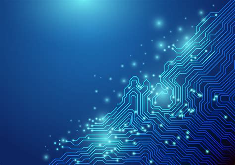Abstract Lines Technology On Blue Background Chipset Concept Vector Free Download