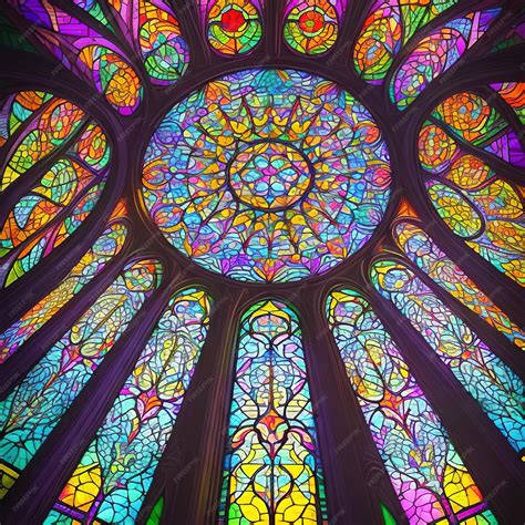 Premium Ai Image Stained Glass Windows Background