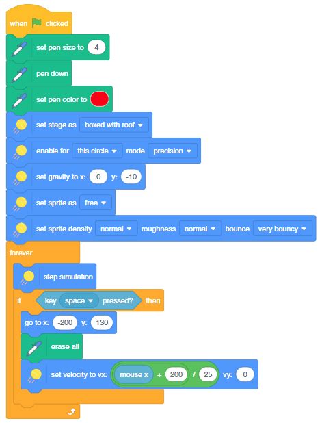 ball trajectory simple example project