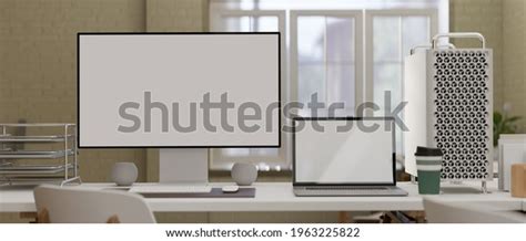 3d Rendering Modern Workplace Computer Devices Stock Illustration 1963225822 Shutterstock