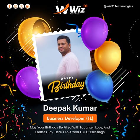 Wiz91 Technologies On Linkedin Happybirthdaydeepak Wiz91technologies Teamwiz91