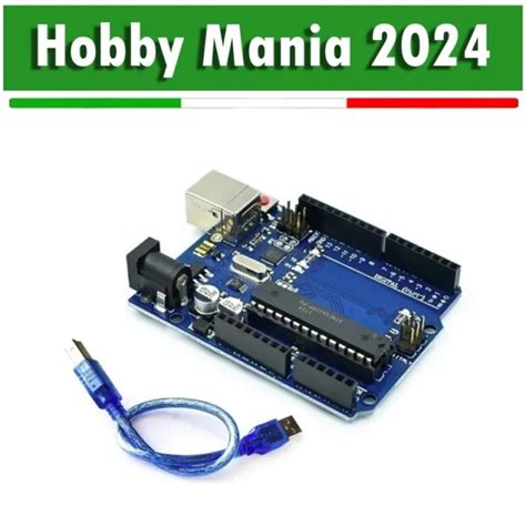 ARDUINO UNO CLONE R3 Compatibile Microcontrollore ATMEGA328P Con Cavo